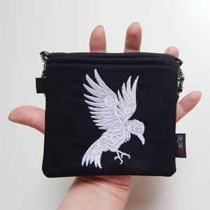 Raven Gothic Coin Purse – Handmade Bird Wallet, Unique Gothic Gift for ...