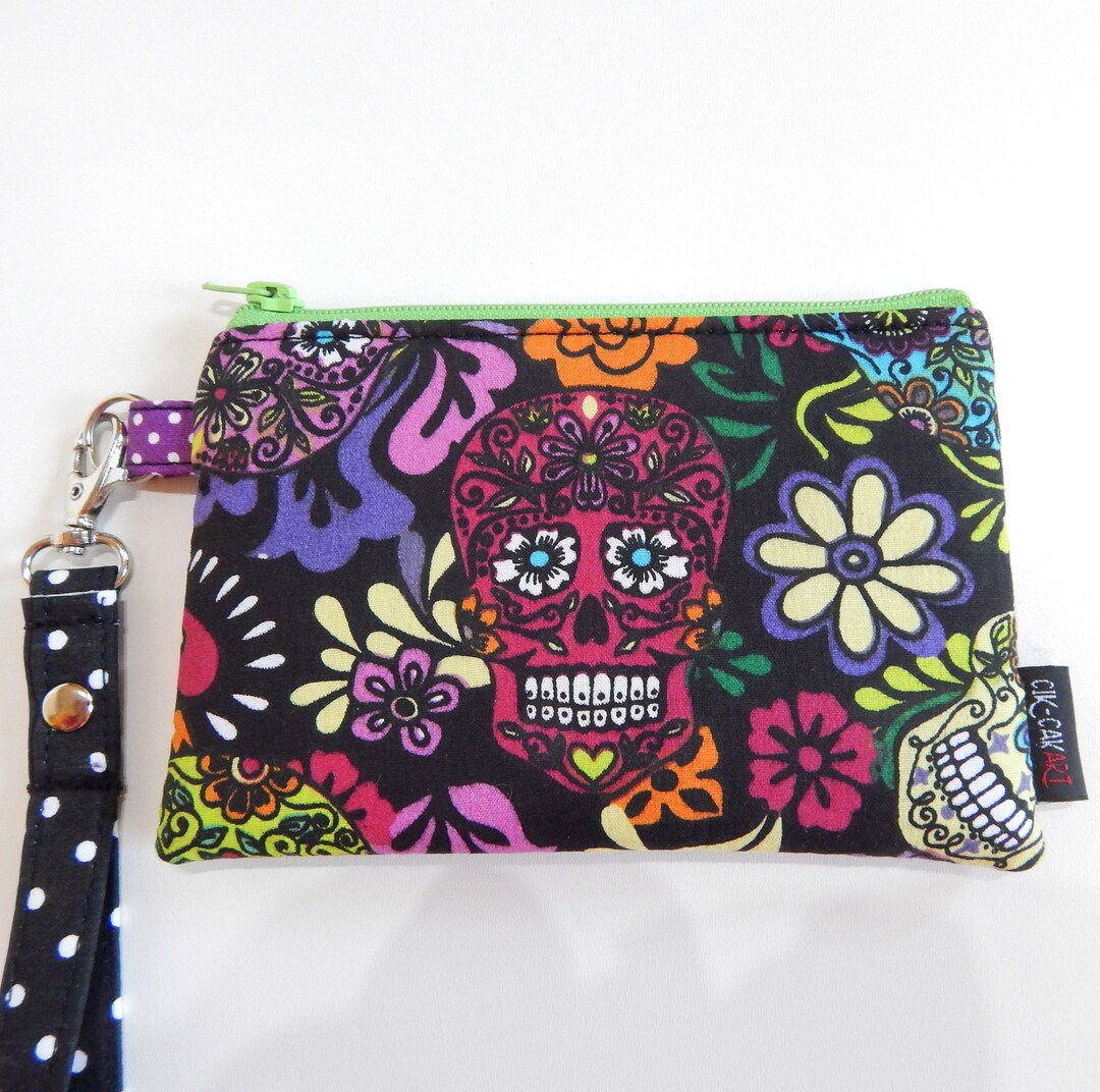 Sugar Skull, Gothic, Halloween, Spooky, Skull, Coin Purse, Zipper ...