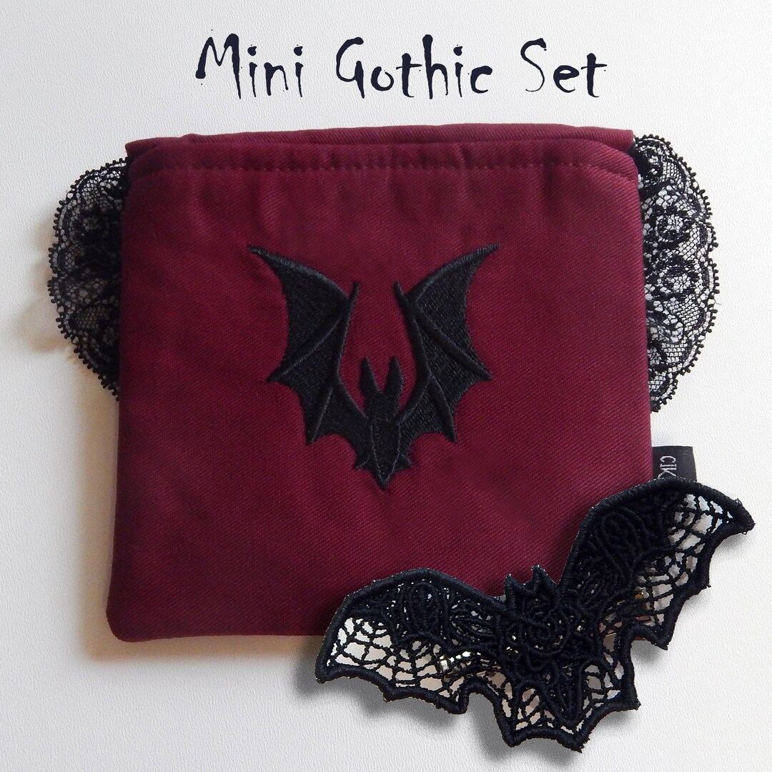 Gothic Bat Mini Set - Goth Bat Coin Purse and Hair Clip - Witchy ...