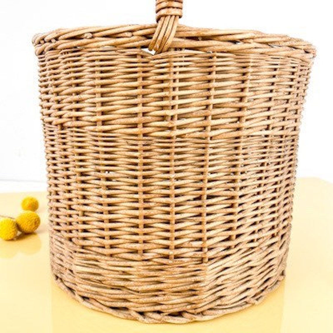 Runder Korb mit Henkel Großer rustikaler Weidenkorb als | Etsy
