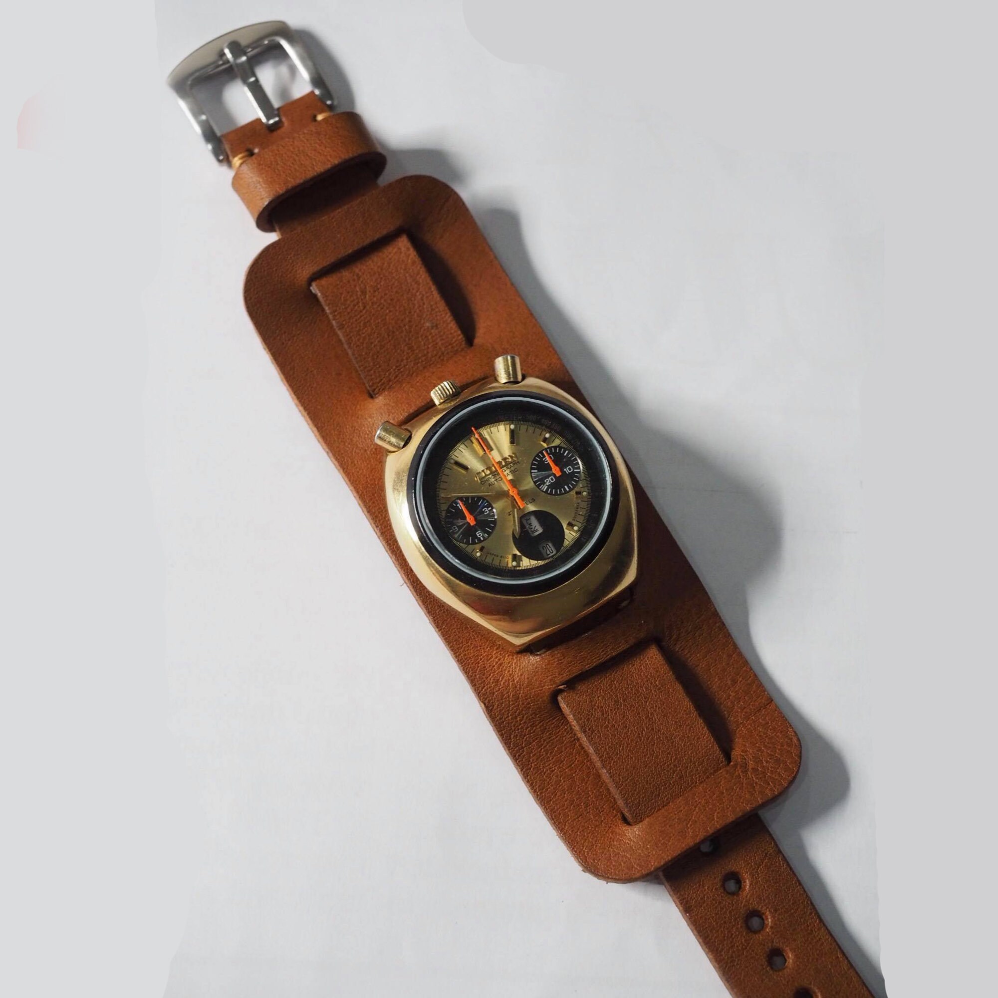 Leather Watch Band Full Bund Watch Strap Brown Color 18mm for - Etsy