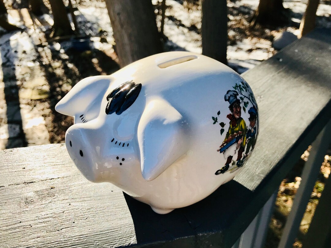 Adorable Vintage Nursery Rhythm Piggy Bank, Vintage Piggy Banks, Coin ...