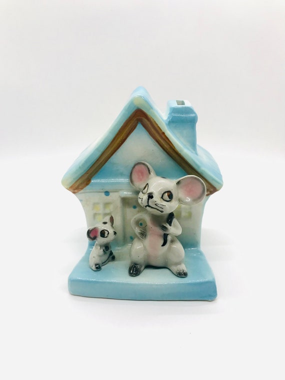 Vintage Mouse House Coin Bank Piggy Bank Made in Japan - Etsy