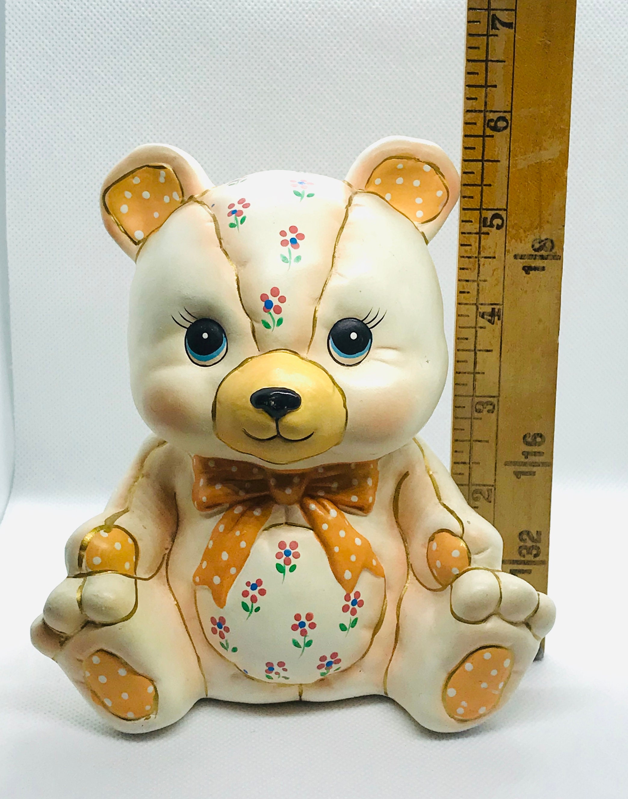 ADORABLE Lefton 1987 Teddy Bear Coin Bank, Vintage Piggy Bank, Vintage ...