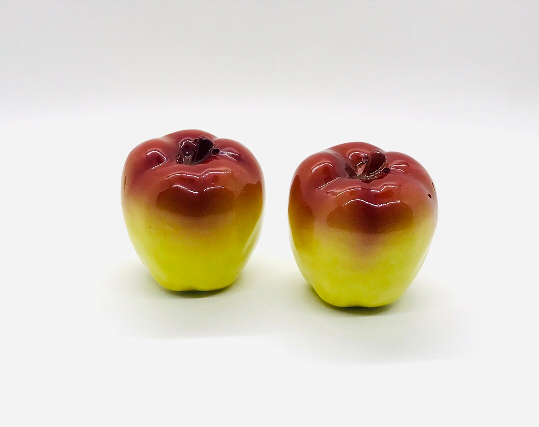 Süße Vintage Keramik Apfel Salz und Pfeffer Streuer, Sommer ...
