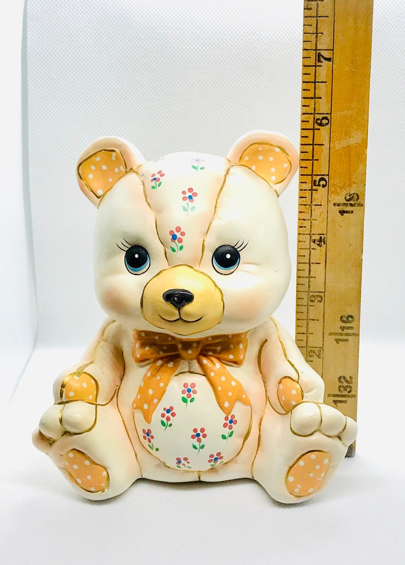 ADORABLE Lefton 1987 Teddy Bear Coin Bank, Vintage Piggy Bank, Vintage ...