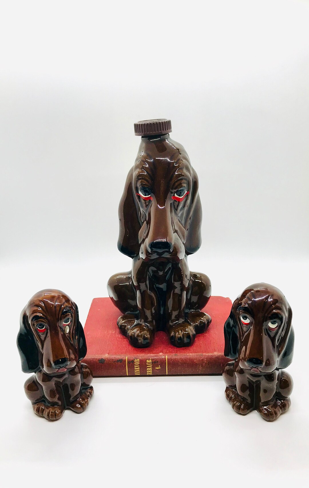 Vintage Enesco Hound Dog Decanter and Salt and Pepper Shaker Set ...
