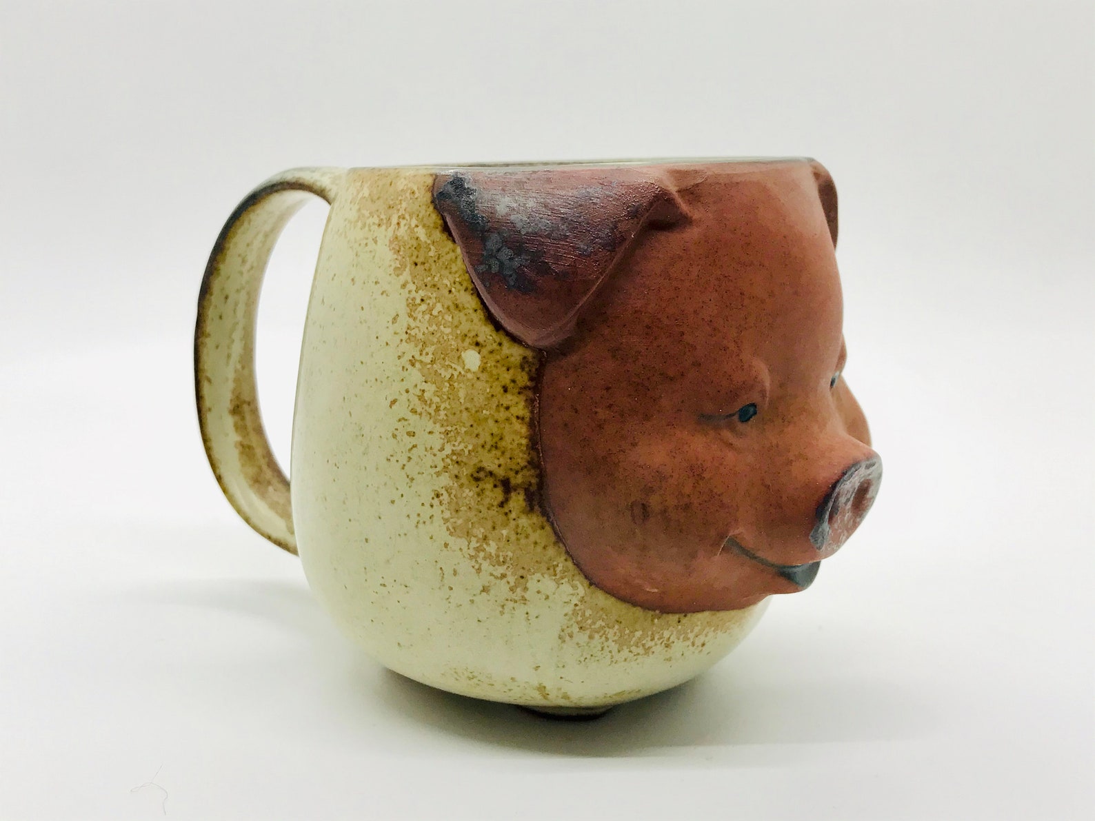 Vintage 1970s Studio Art Pottery Pig Mug John Buck Studio | Etsy