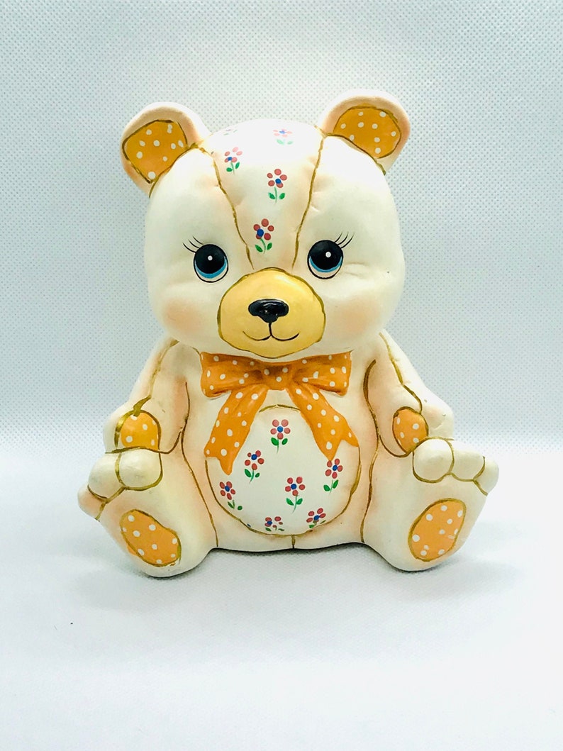 ADORABLE Lefton 1987 Teddy Bear Coin Bank, Vintage Piggy Bank, Vintage ...