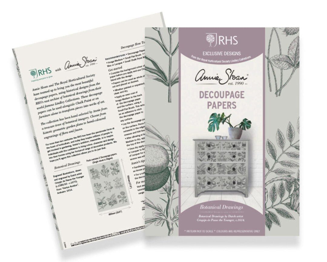 RHS Decoupage Paper Botanical Drawings - Etsy
