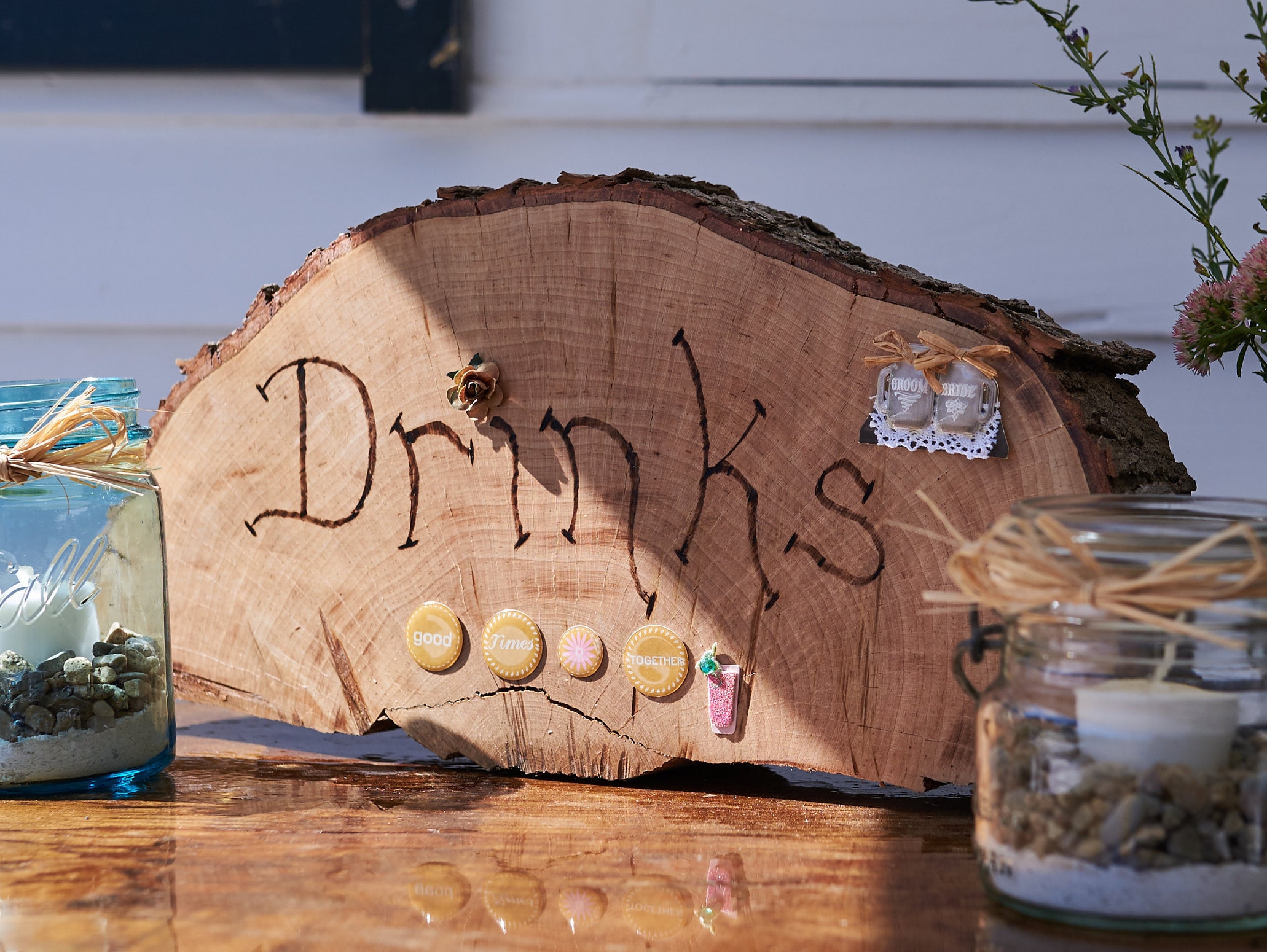 Custom Rustic Wood Log Wedding Signs Self Standing - Etsy UK