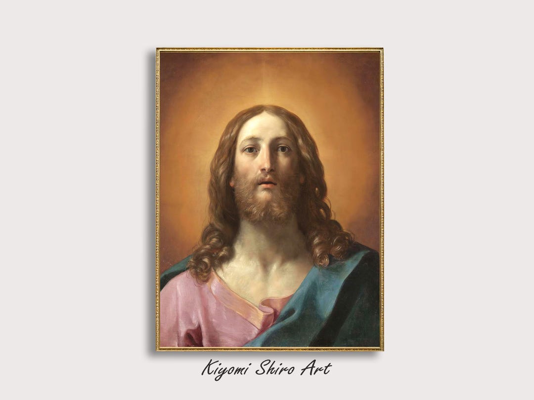 Bust of Christ Salvator Mundi Famous Painting of Jesus Portrait by ...