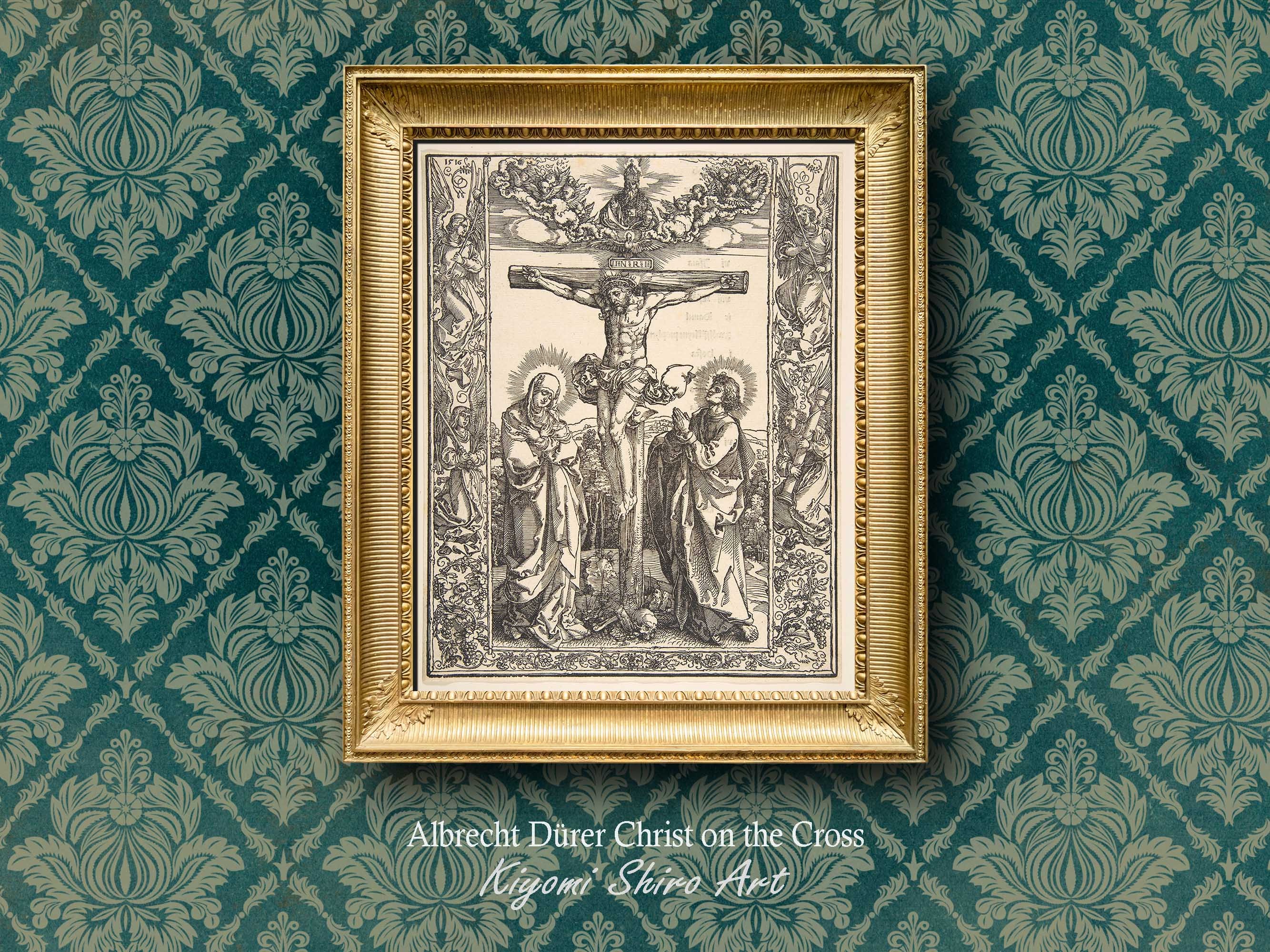 Famous Woodcut Art Christ on the Cross by Albrecht Durer, Jesus of ...