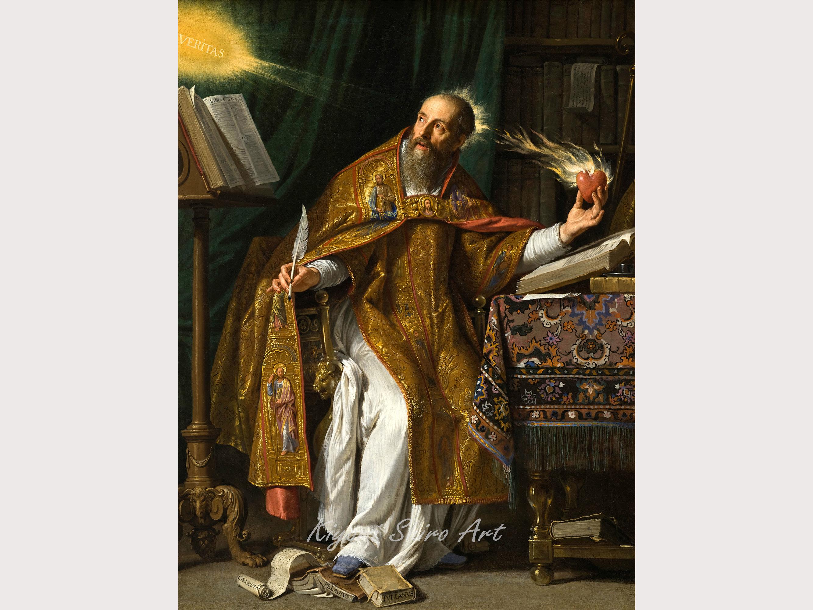 Saint Augustine of Hippo Famous Oil Painting by French Baroque Style ...