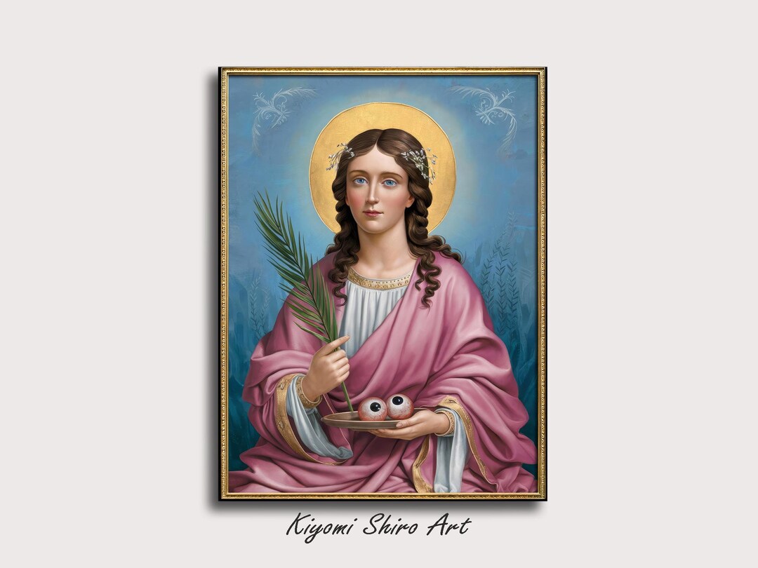 Saint Lucy of Syracuse Painting, Saint Lucia Artwork, Female Patron ...