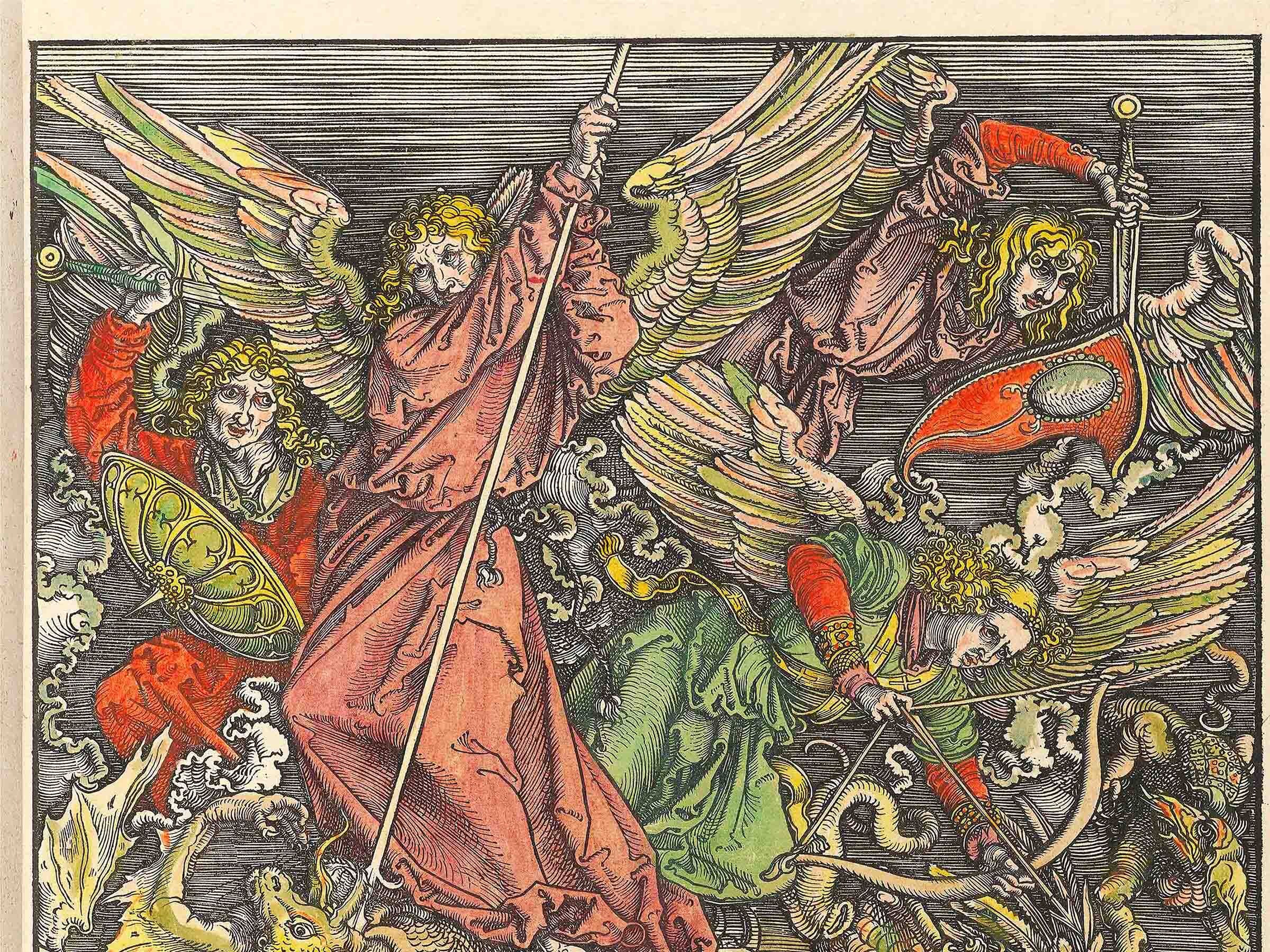 Famous Art Saint Michael the Archangel Fighting the Dragon by Albrecht ...