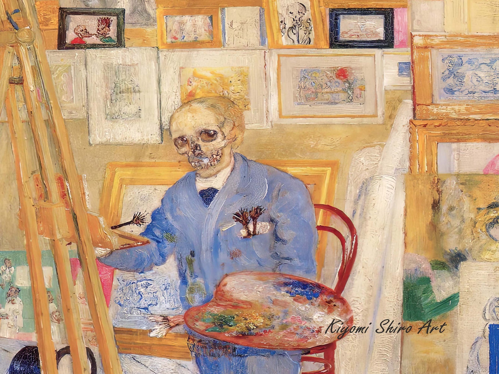 James Ensor the Skeleton Painter Expressionist Oil Painting, Memento Mori Vanitas Still Life Art ...