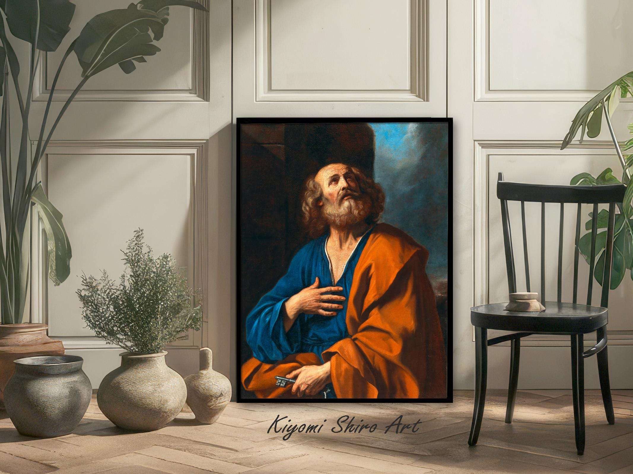 Saint Peter Portrait by Famous Italian Artst Guercino, 17th Century ...