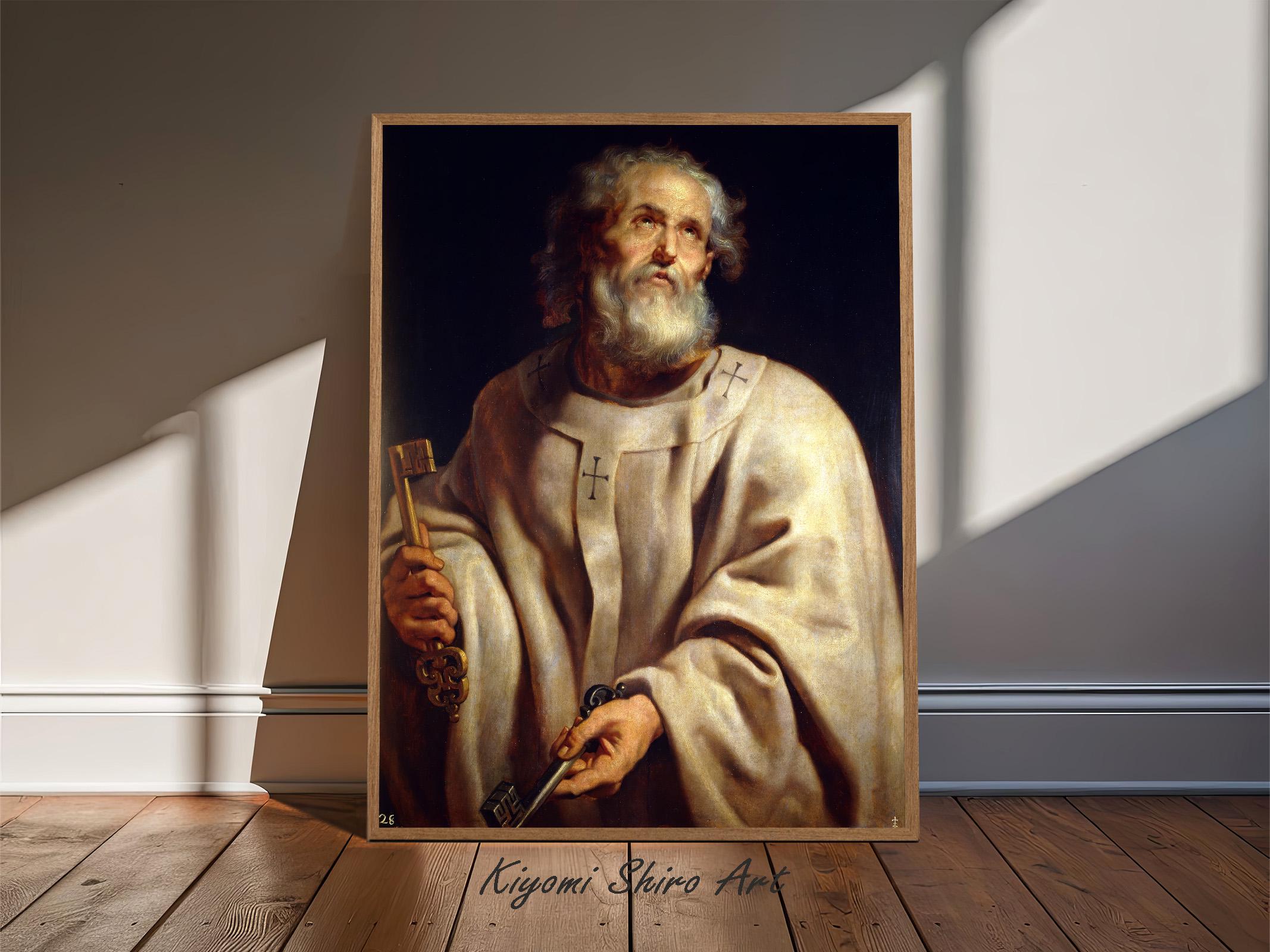 Famous Saint Simon Peter the Apostle Portrait by Flemish Artist Peter ...