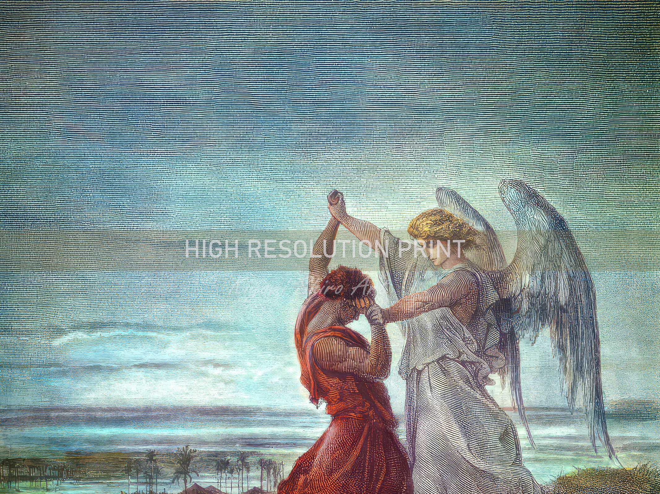 Jacob Wrestling With the Angel, Gustave Dore Illustration, Famous ...