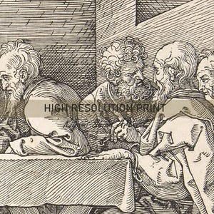 Famous Art the Last Supper by Albrecht Durer Woodcut, Renaissance ...