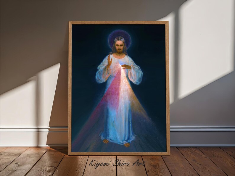 Divine Mercy Painting, Jesus of Nazareth Portrait, Holy Artwork ...
