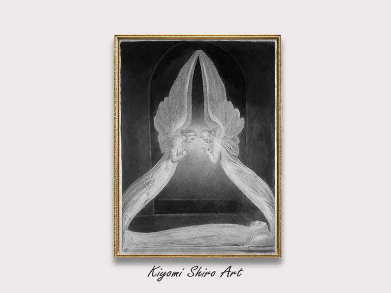 Old Master Artist William Blake Christ in the Sepulchre Guarded by ...