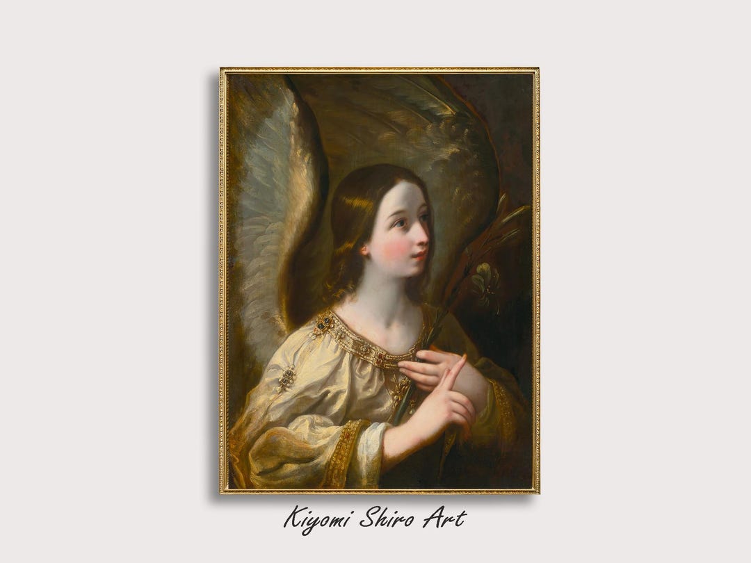 Archangel Gabriel Artwork, Angel of the Annunciation Painting by Famous ...