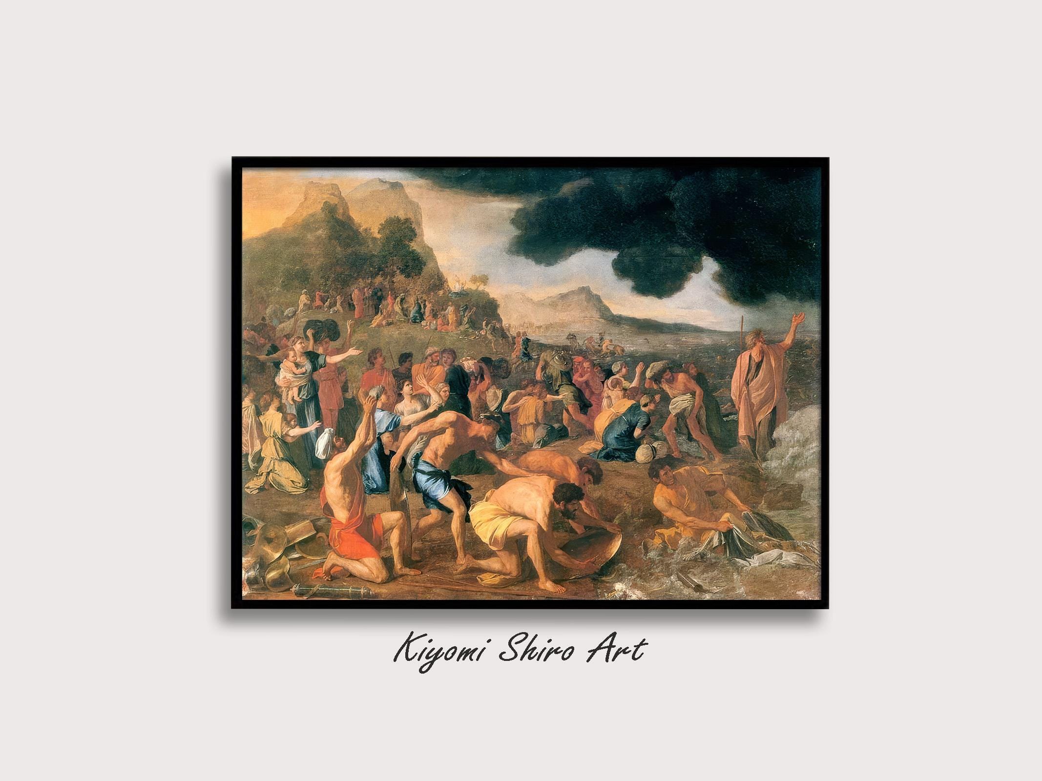 Moses Crossing of the Red Sea Painting by Nicolas Poussin, National ...