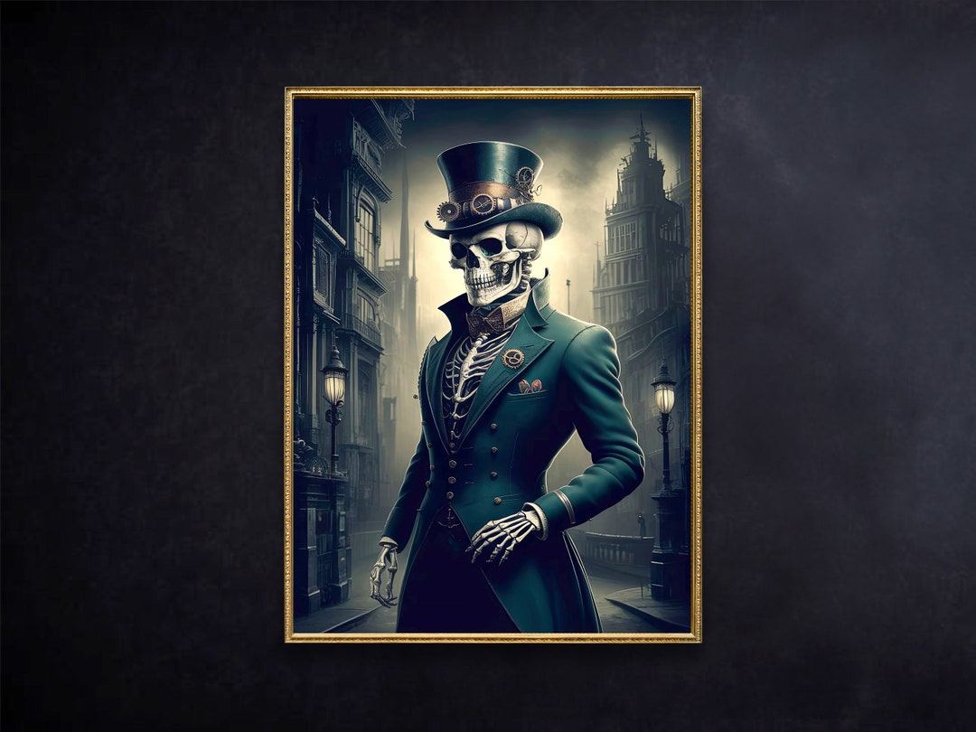 Steampunk Skeleton Memento Mori Vanitas Still Life Art. Dark Academia ...