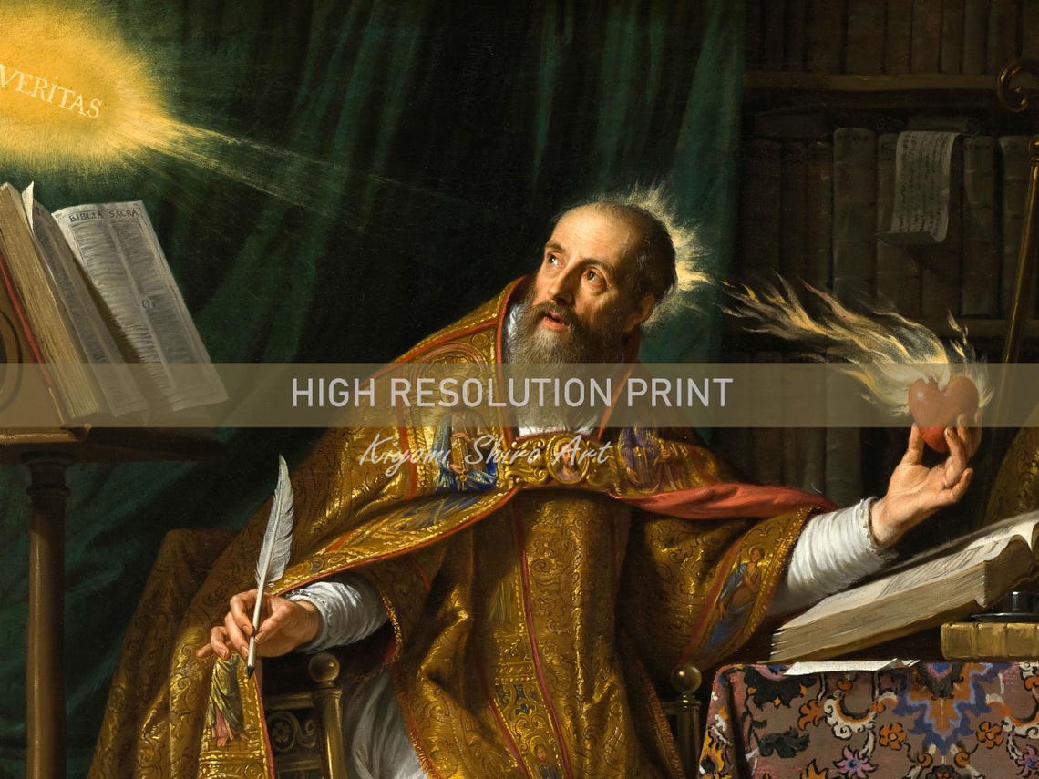 Saint Augustine of Hippo Famous Oil Painting by French Baroque Style ...