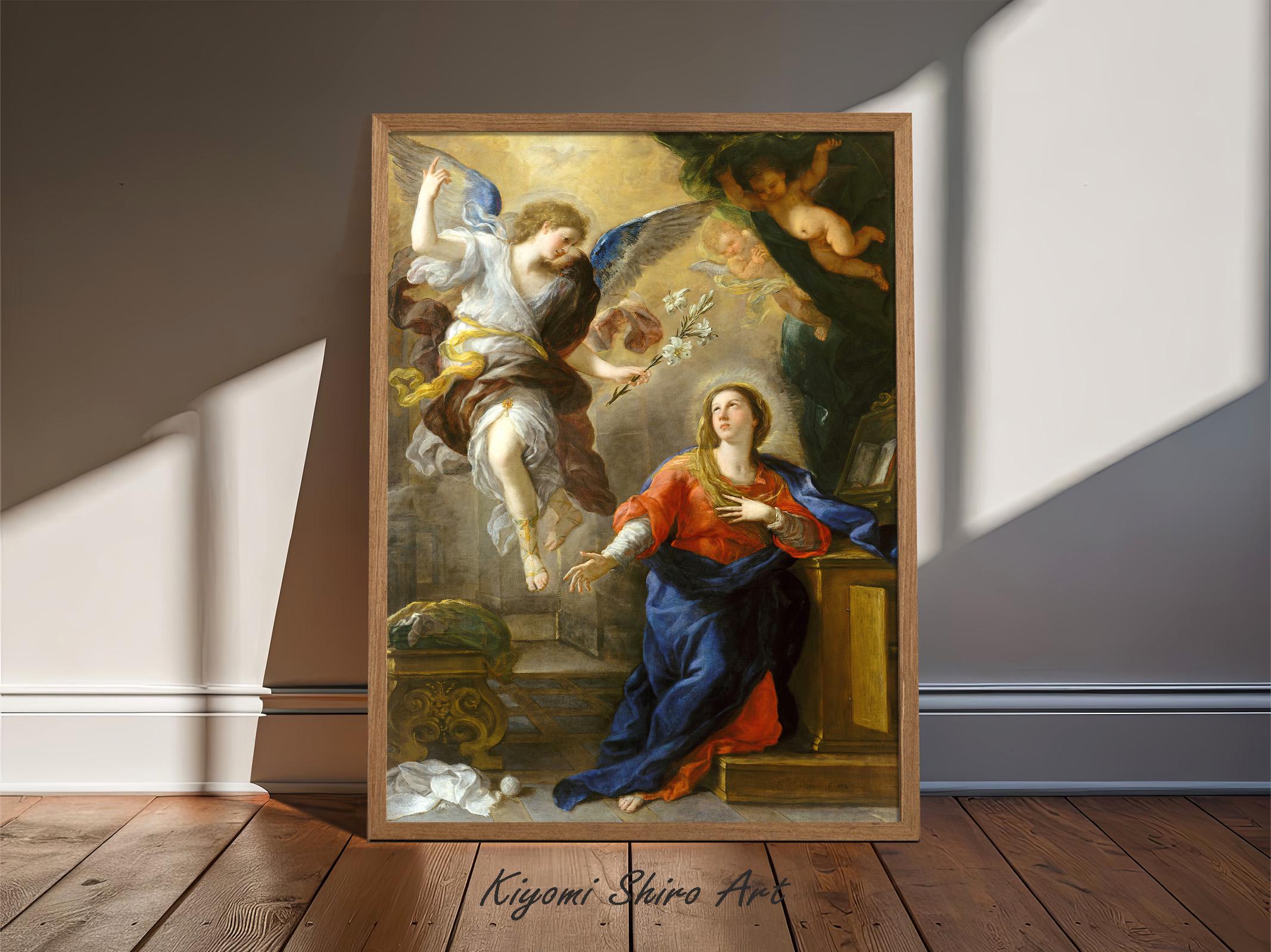 The Annunciation by Luca Giordano, Holy Mother of God Baroque Art, Hail Holy Queen Renaissance ...