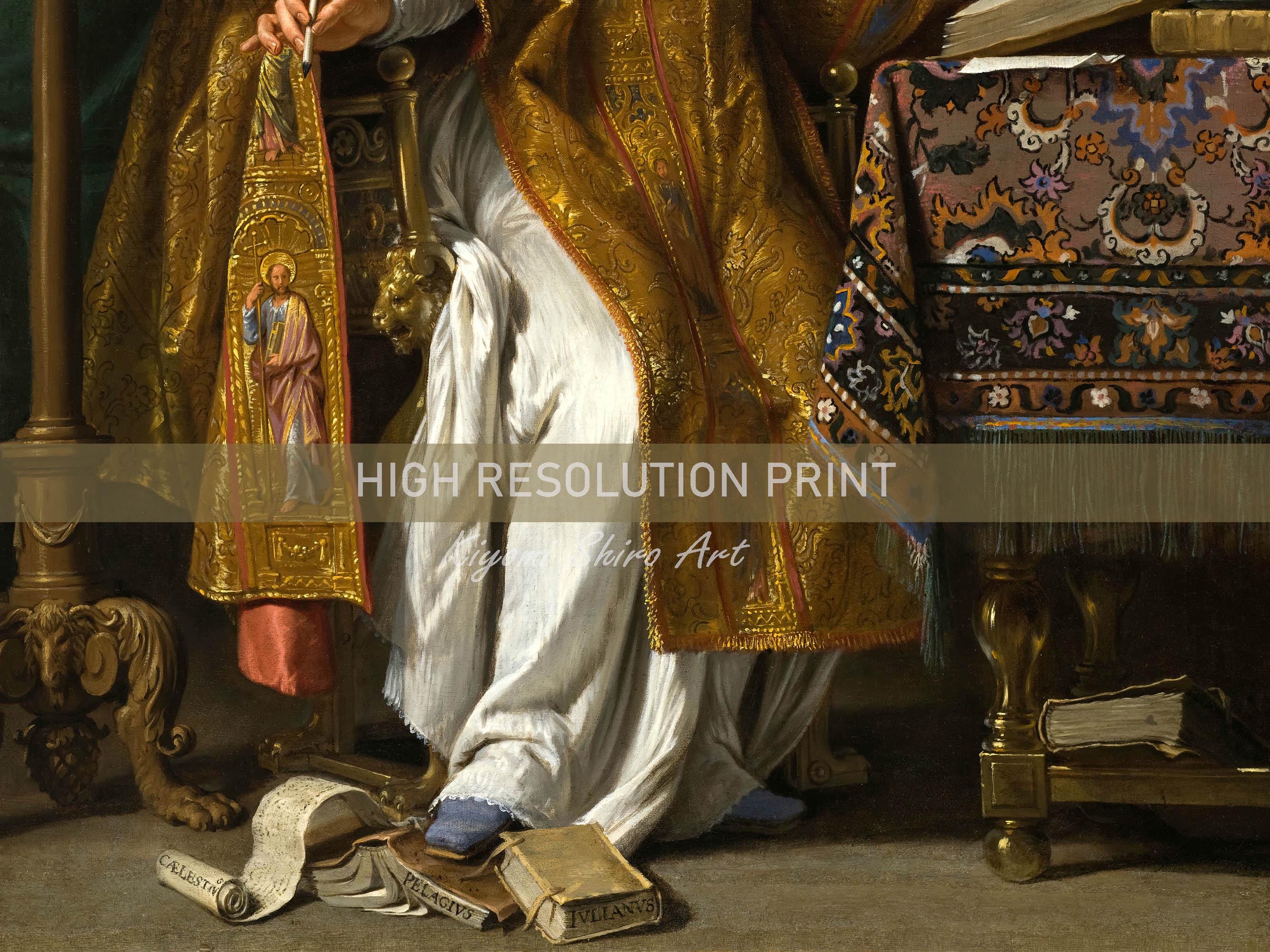 Saint Augustine of Hippo Famous Oil Painting by French Baroque Style ...