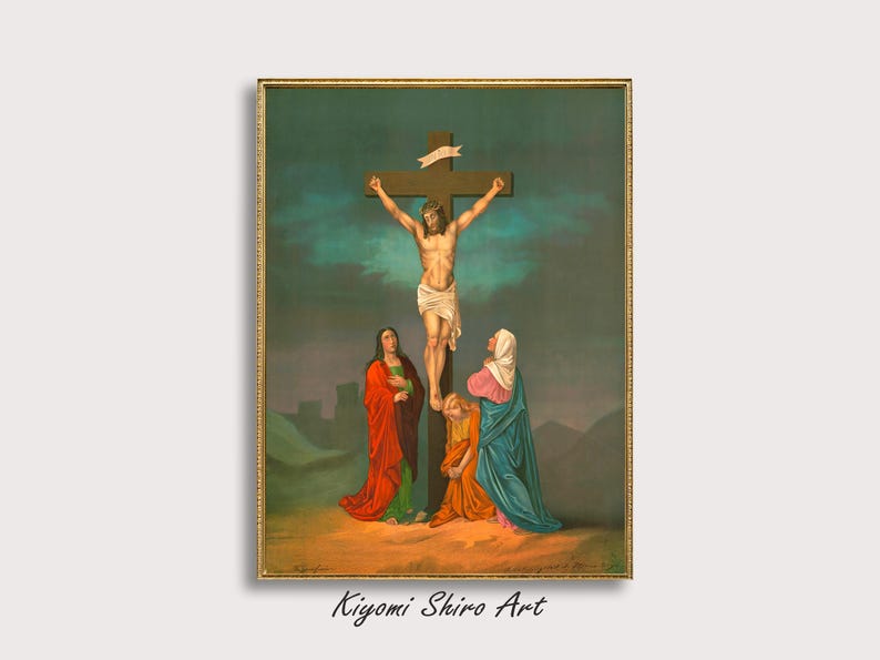 Famous Jesus Crucifixion Artwork, Jesus of Nazareth Crucifixion Graphic Art Print, St Mary ...