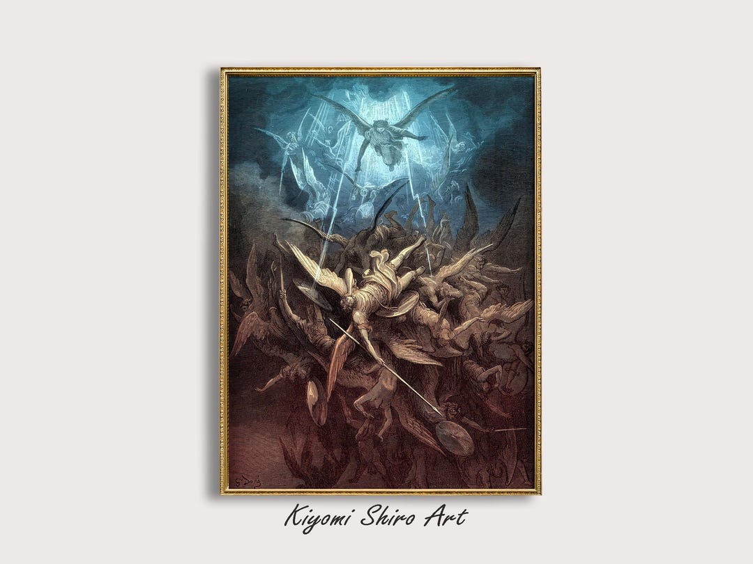 Fallen Angel by Gustave Dore – Famous Engraving From Paradise Lost by ...