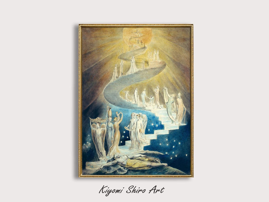 Jacobs Ladder William Blake Painting, British Museum Artwork, 19th ...