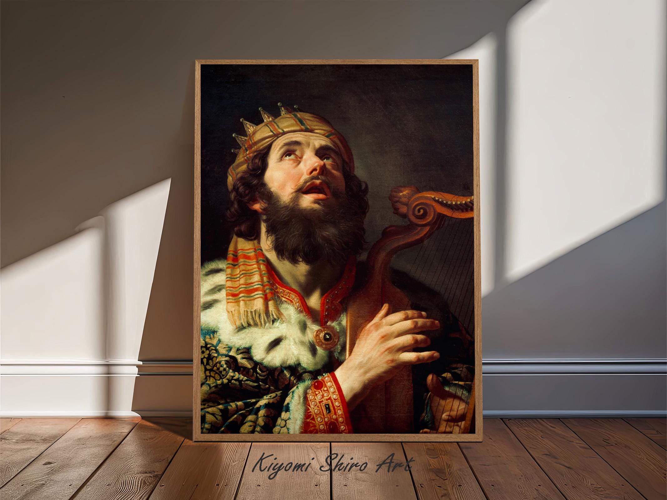 Biblical King David the King of Israel Portrait by Famous Dutch Golden ...