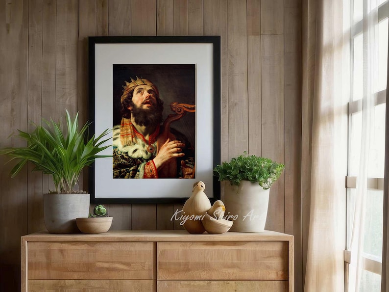 Biblical King David the King of Israel Portrait by Famous Dutch Golden ...