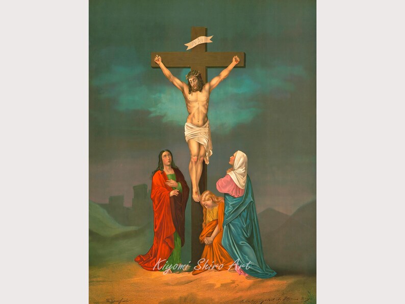 Famous Jesus Crucifixion Artwork, Jesus of Nazareth Crucifixion Graphic Art Print, St Mary ...