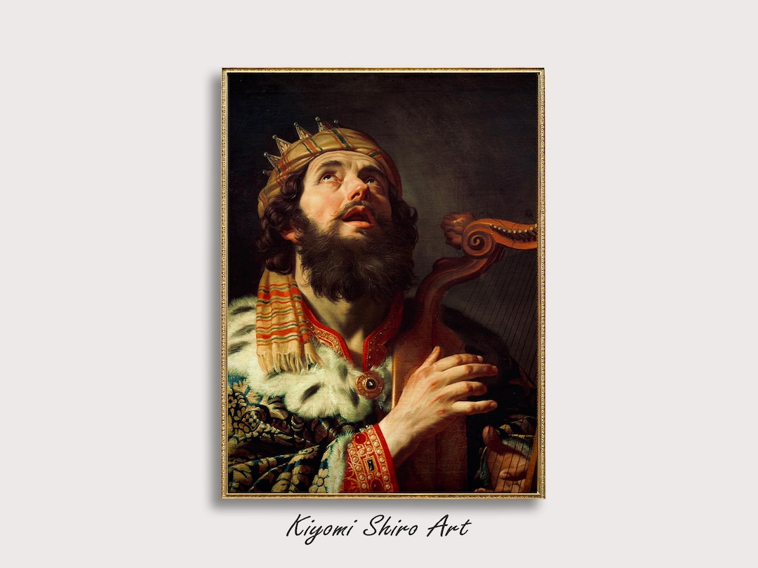 Biblical King David the King of Israel Portrait by Famous Dutch Golden ...