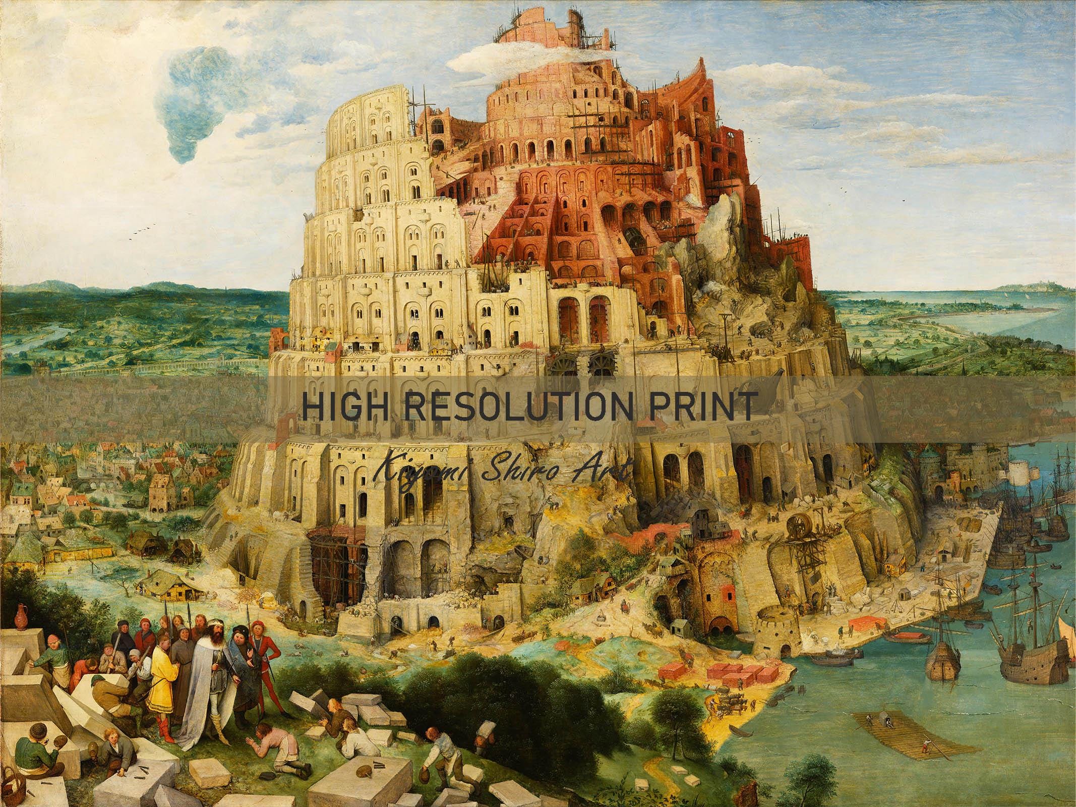 The Tower of Babel by Famous Artist Pieter Bruegel, Classical ...