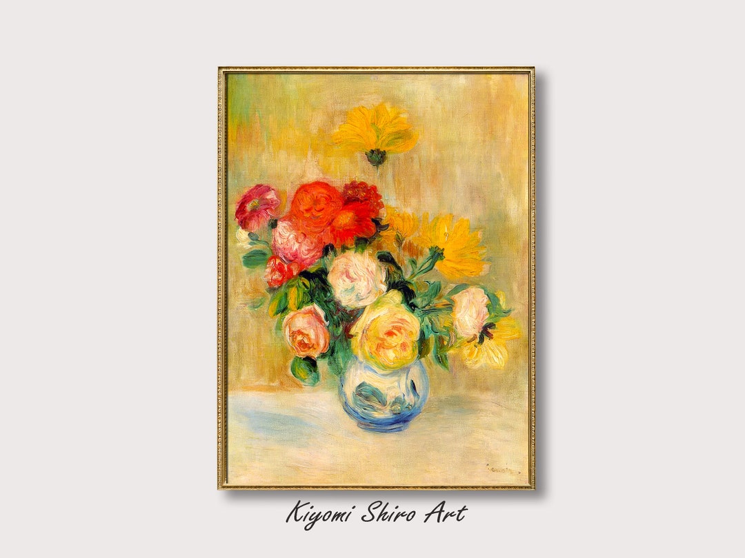 Bouquet Flower Still Life Painting by Famous Artist Pierre Auguste ...