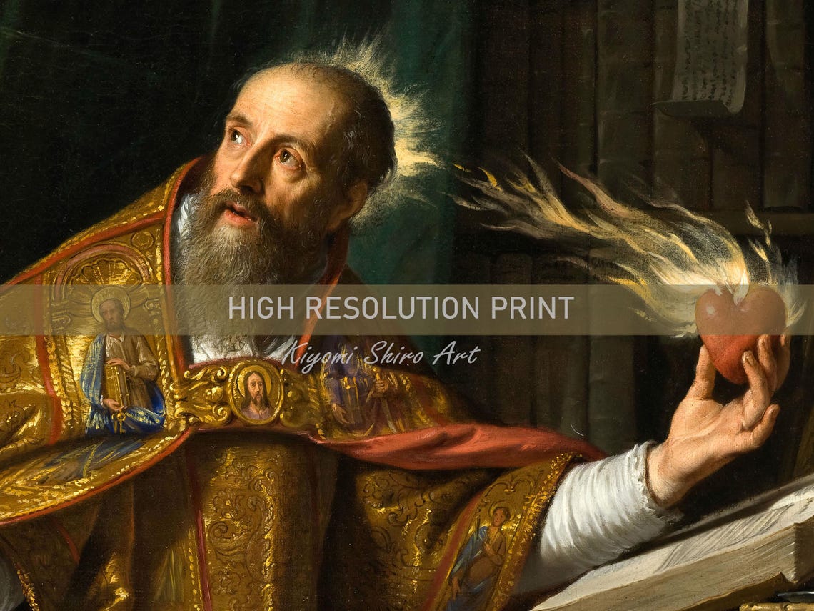 Saint Augustine of Hippo Famous Oil Painting by French Baroque Style ...