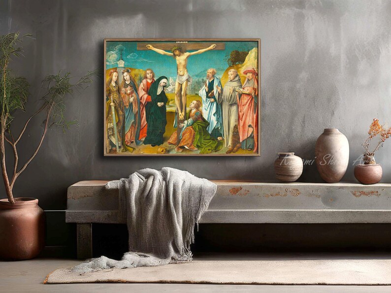 Christ on the Cross by Cornelis Engebrechtsz, Famous Old Master Painting the Crucifixion Jesus ...