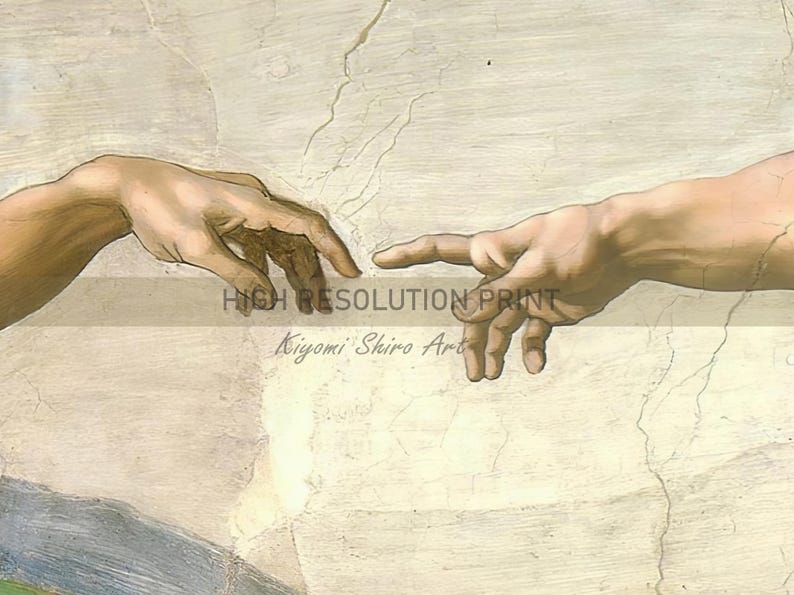 The Creation of Adam Michelangelo Famous Painting, Adam and God ...