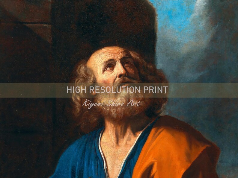 Saint Peter Portrait by Famous Italian Artst Guercino, 17th Century ...