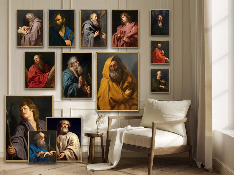 The Twelve Apostles of Jesus Painting + Saint Matthias by Peter Paul ...