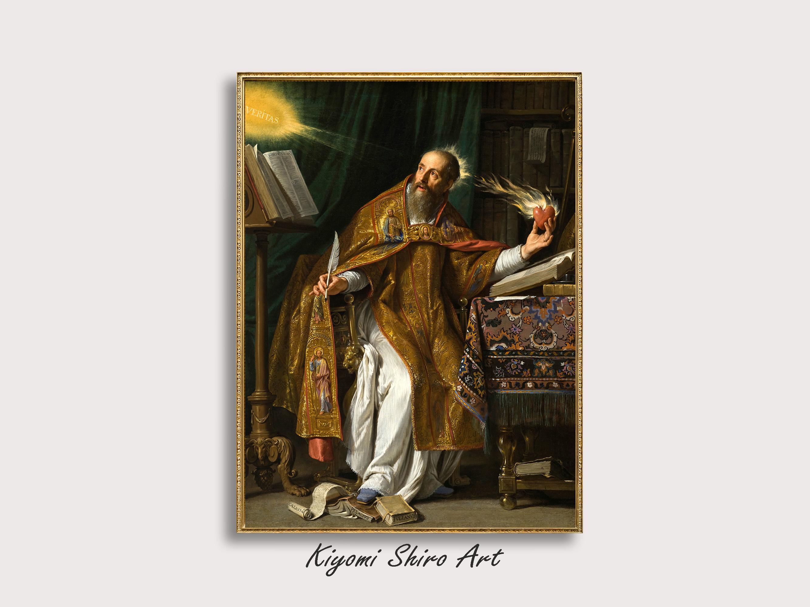 Saint Augustine of Hippo Famous Oil Painting by French Baroque Style ...