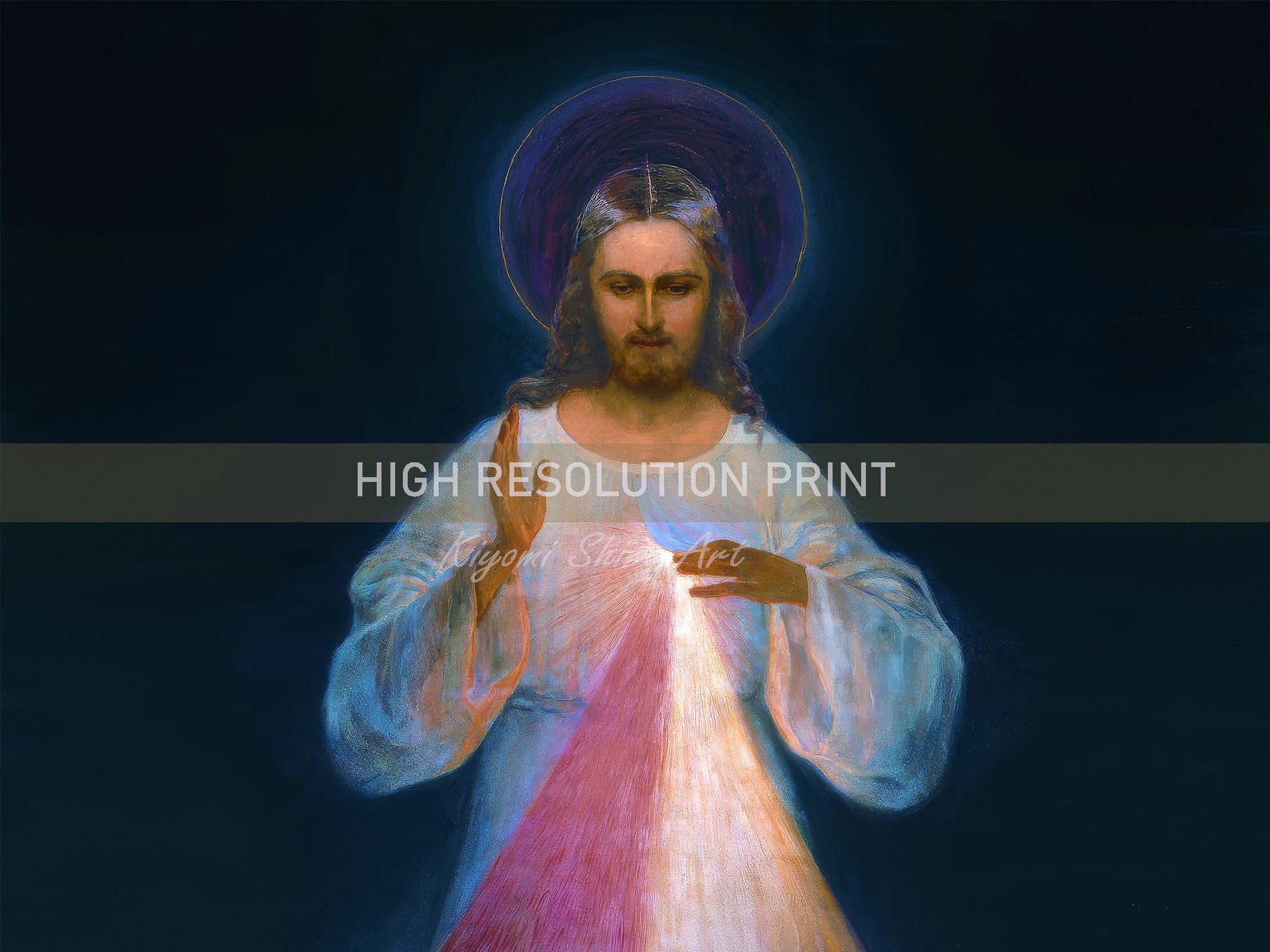 Divine Mercy Painting, Jesus of Nazareth Portrait, Holy Artwork ...