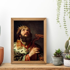 Biblical King David the King of Israel Portrait by Famous Dutch Golden ...